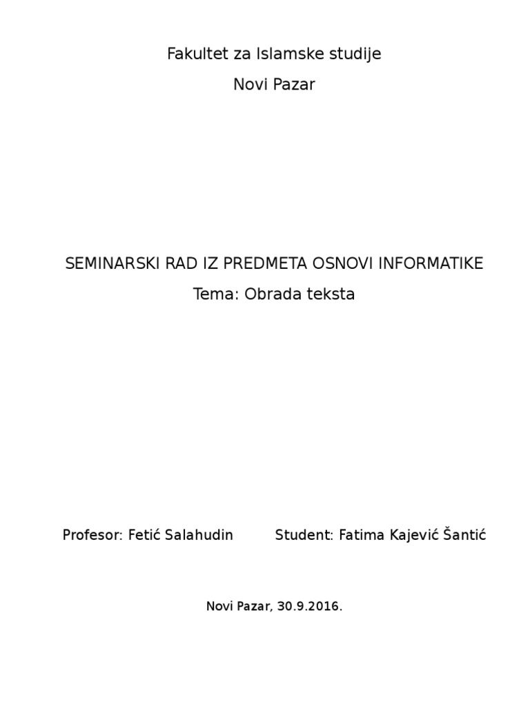 Društveni Položaj Žene Muslimanke U Osmanskoj Bosni - Seminarski Rad Iz ...