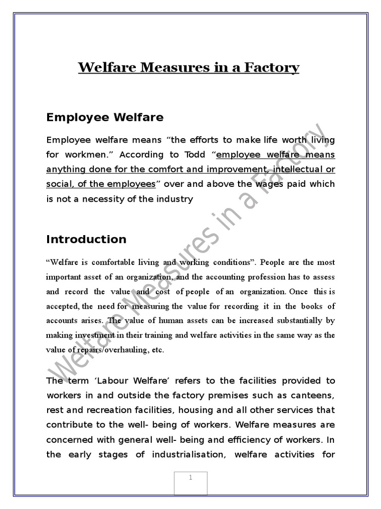 Welfare Measures Under Factories Act 1948 | PDF | Welfare | Employment
