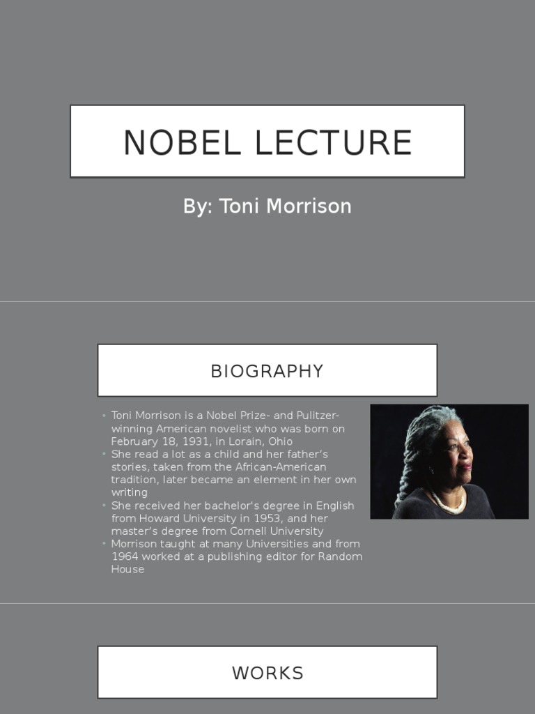 Nobel Lecture by Toni Morrison | PDF