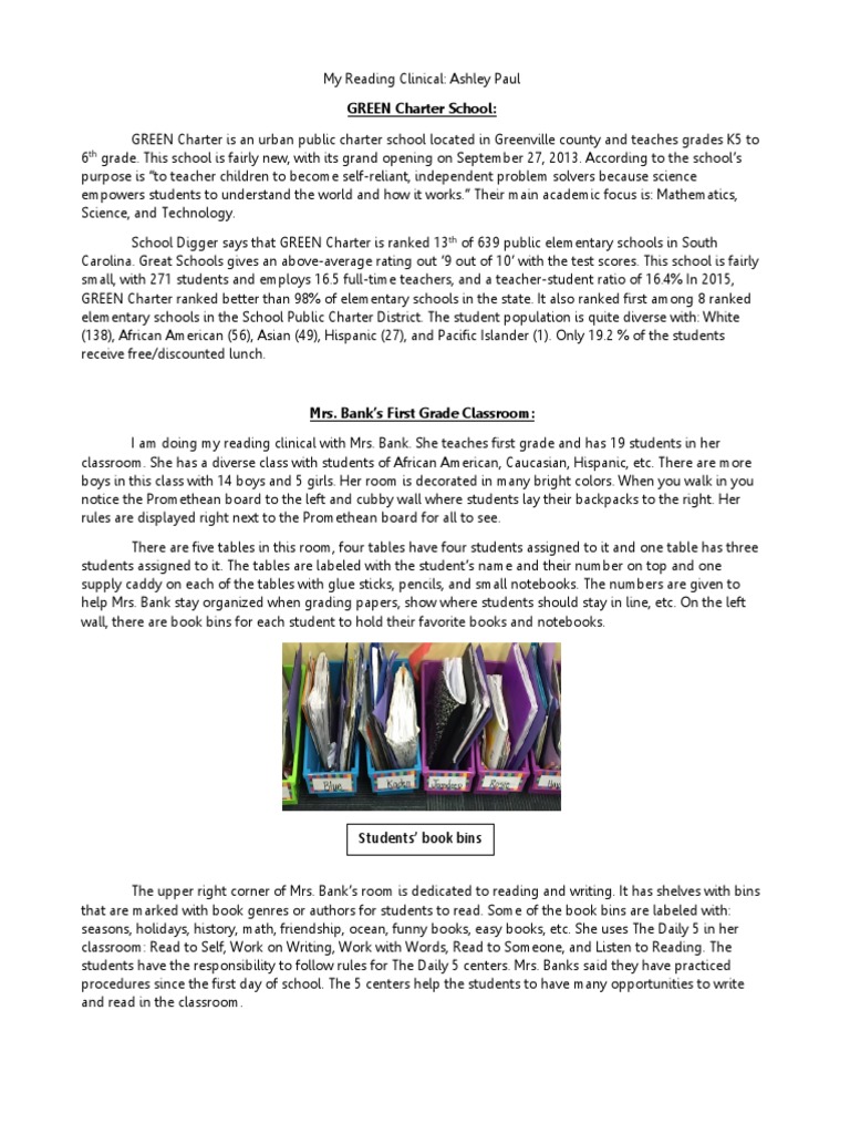 GREEN Charter School Overview and Reading Clinical | PDF | Reading ...