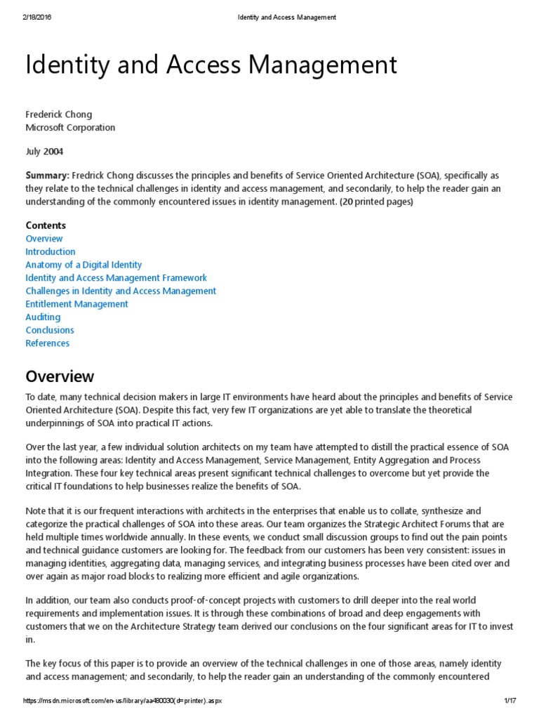 Identity and Access Management | PDF