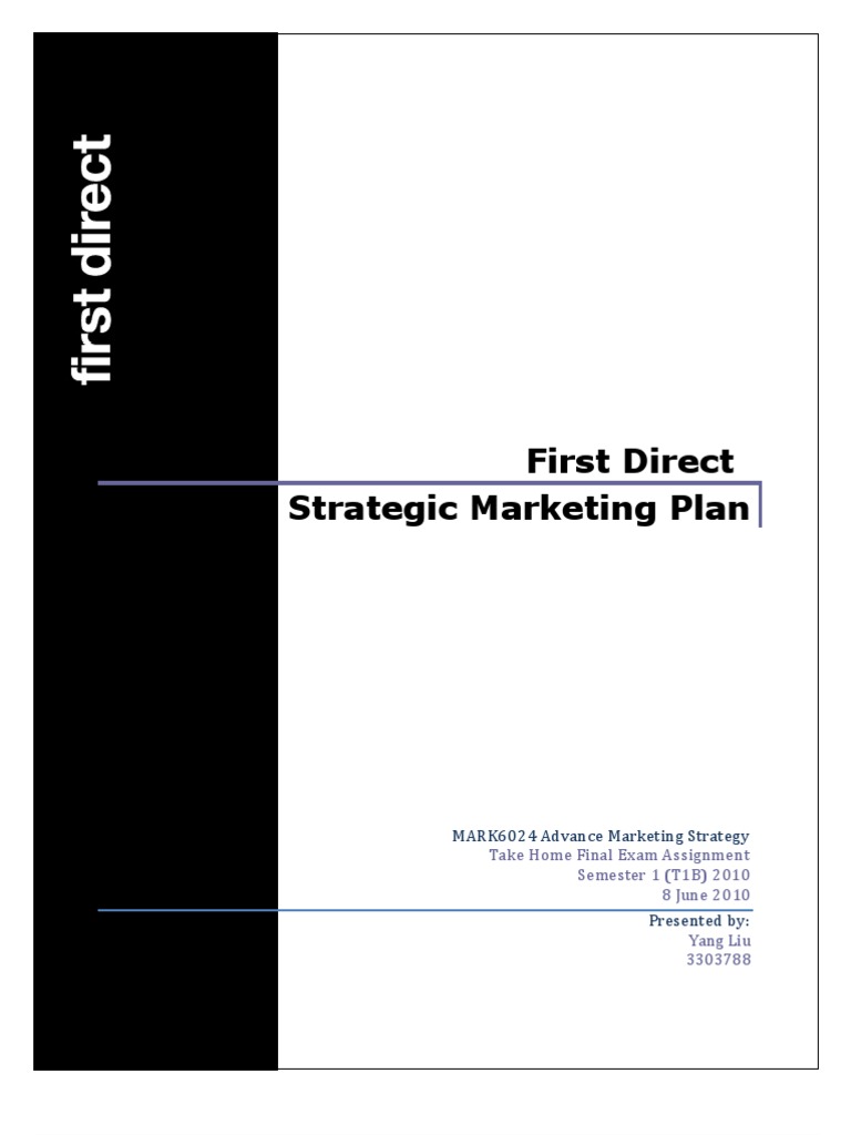 First Direct Marketing Plan | PDF | Marketing Strategy | Banks