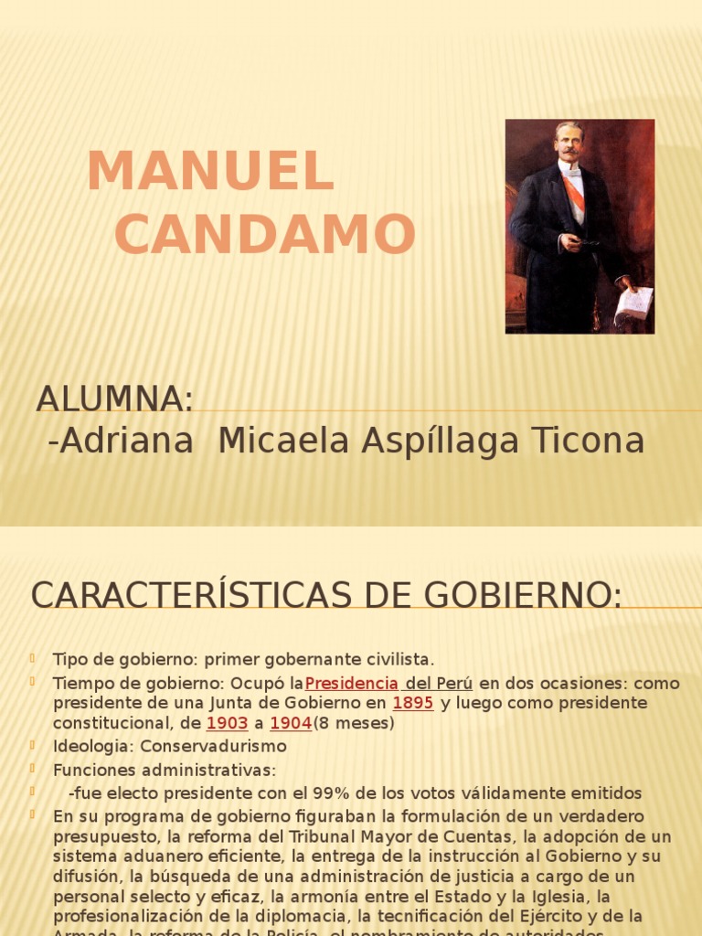 MANUEL CANDAMO | Política | Gobierno