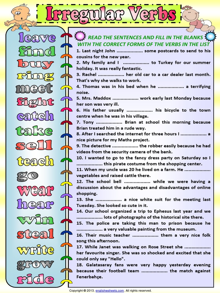Irregular Verbs Simple Past Tense 1 | PDF