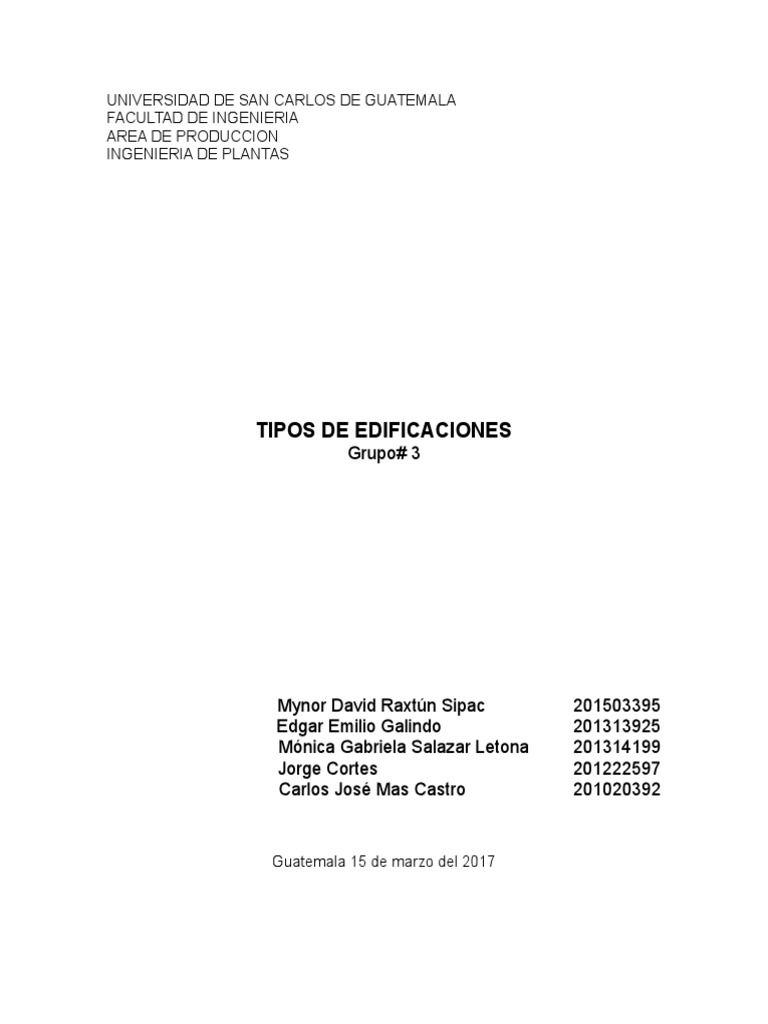 Tipos De Edificios Pdf Hormigón Concreto Reforzado 3472