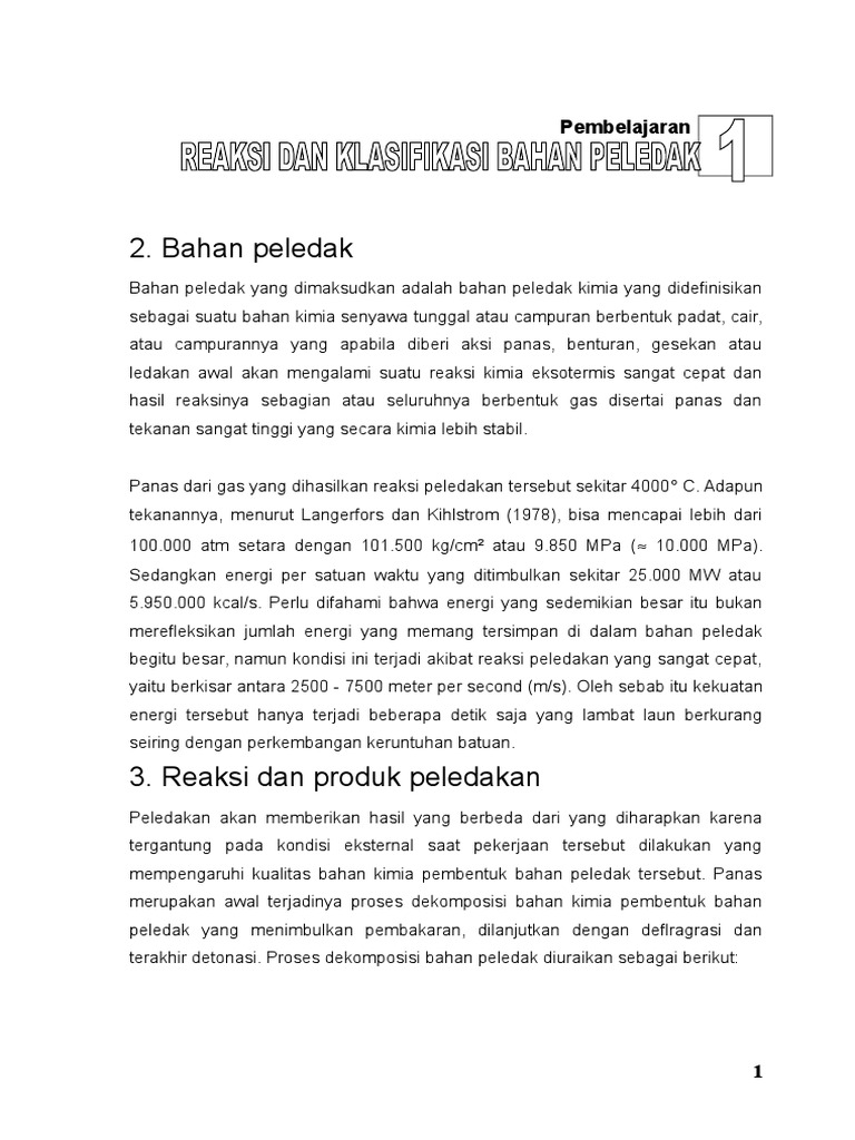 Karakteristik Bahan Peledak | PDF