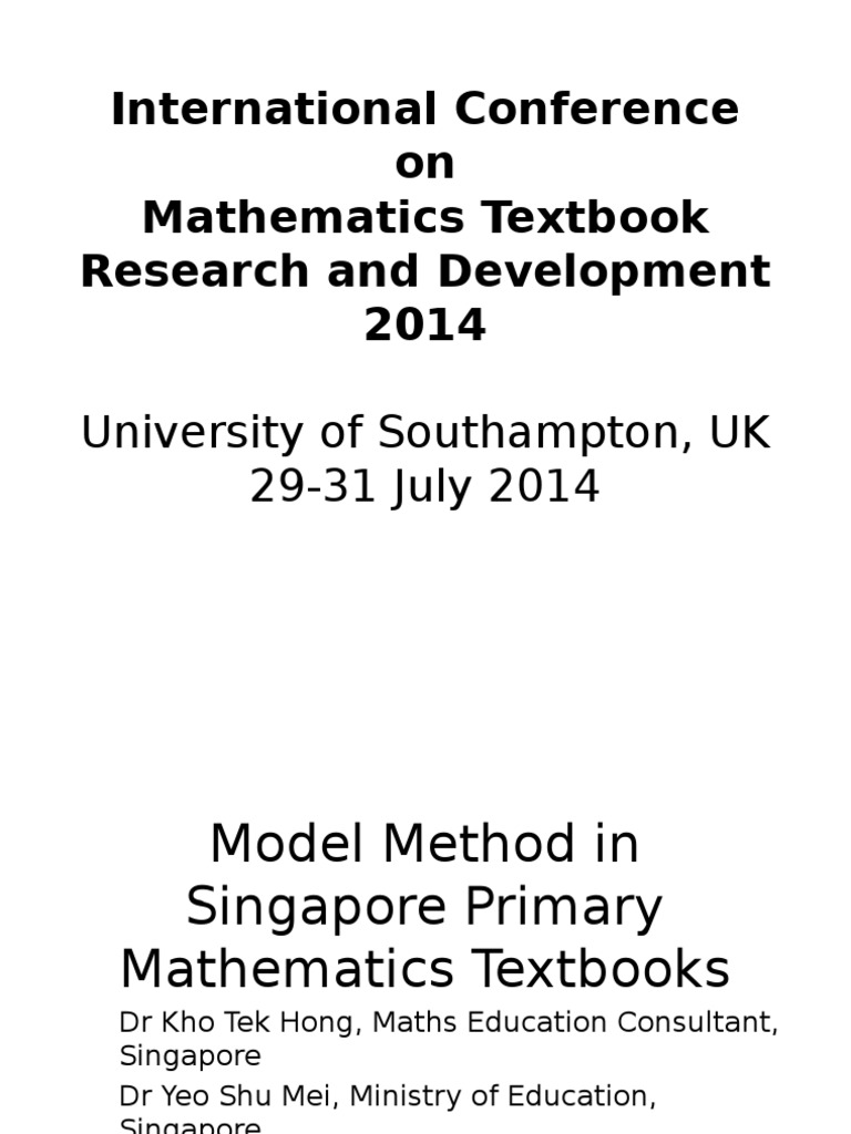 International Conference On Mathematics Textbook Research and ...
