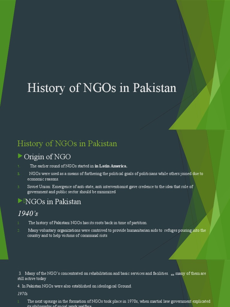 History of NGOs in Pakistan | PDF | Non Governmental Organization ...