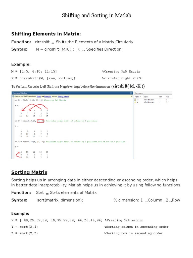 Tutorial Shift Sort | PDF | Matlab | Microsoft Excel
