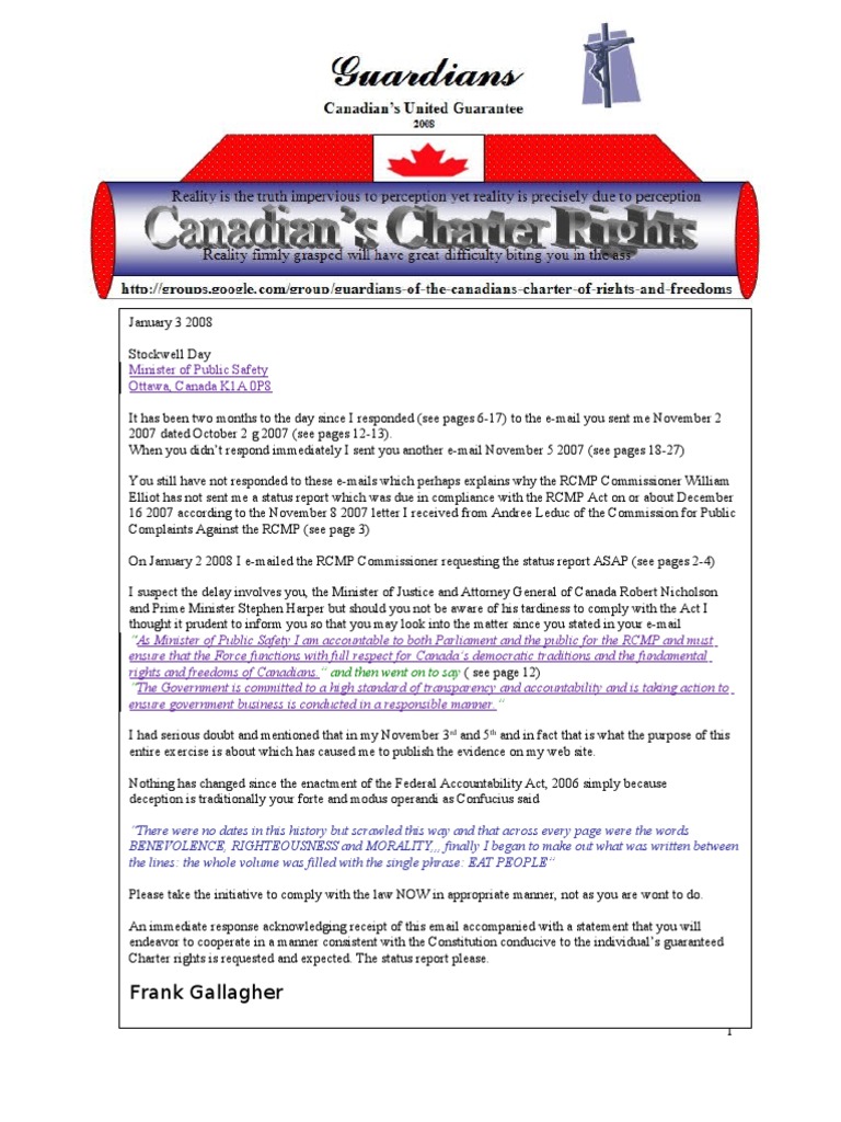 Stockwell Day January 3 2008 | Download Free PDF | Accountability | Canada