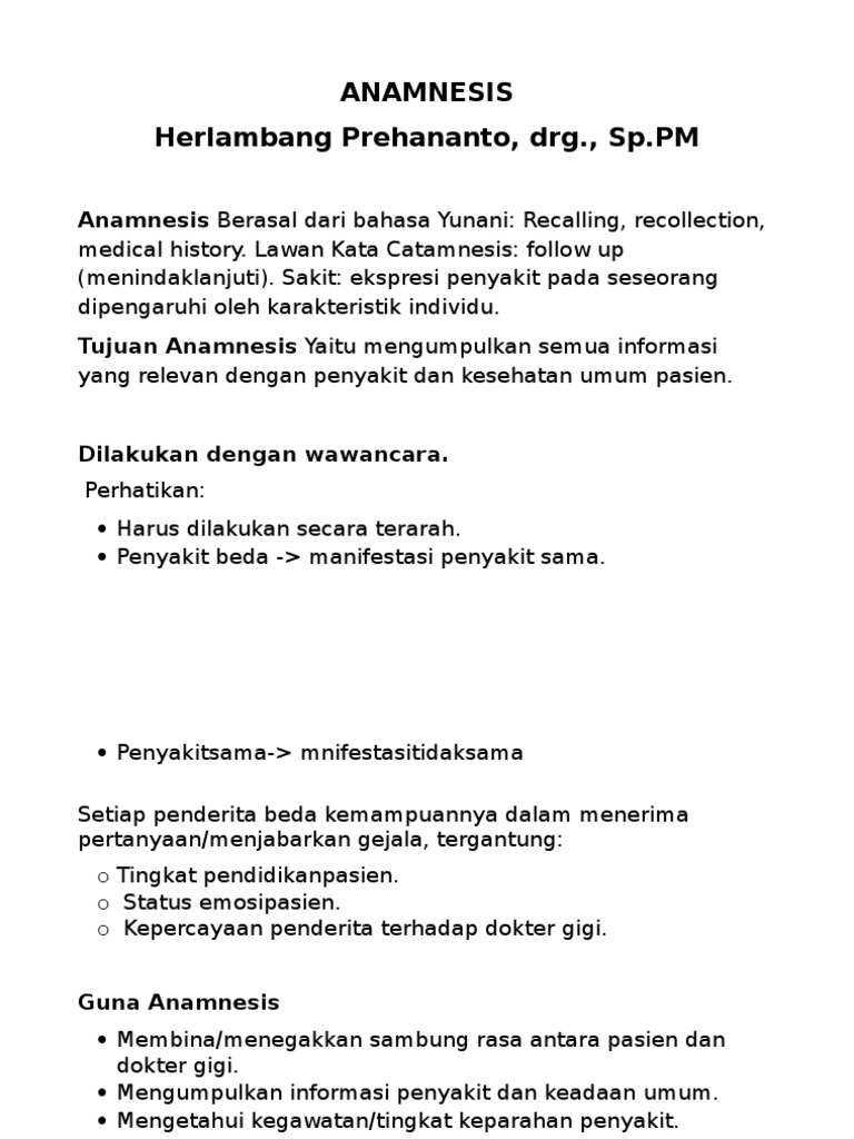 Anamnes Is | PDF