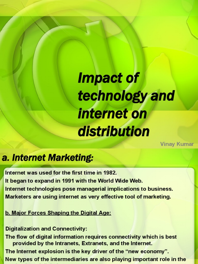 Impact of Technology and Internet On Distribution. | PDF | E Commerce ...