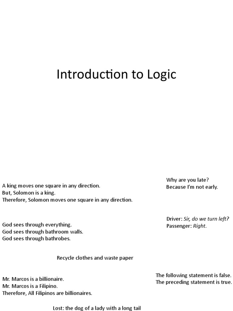 Introduction To Logic | PDF | Government | Logic