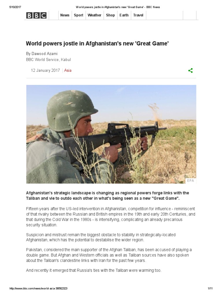 World Powers Jostle in Afghanistan's New 'Great Game' - BBC News ...