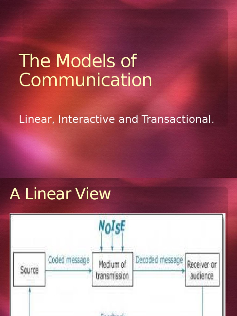 Models of Communication: Linear, Interactive & Transactional | PDF | Neuropsychological ...