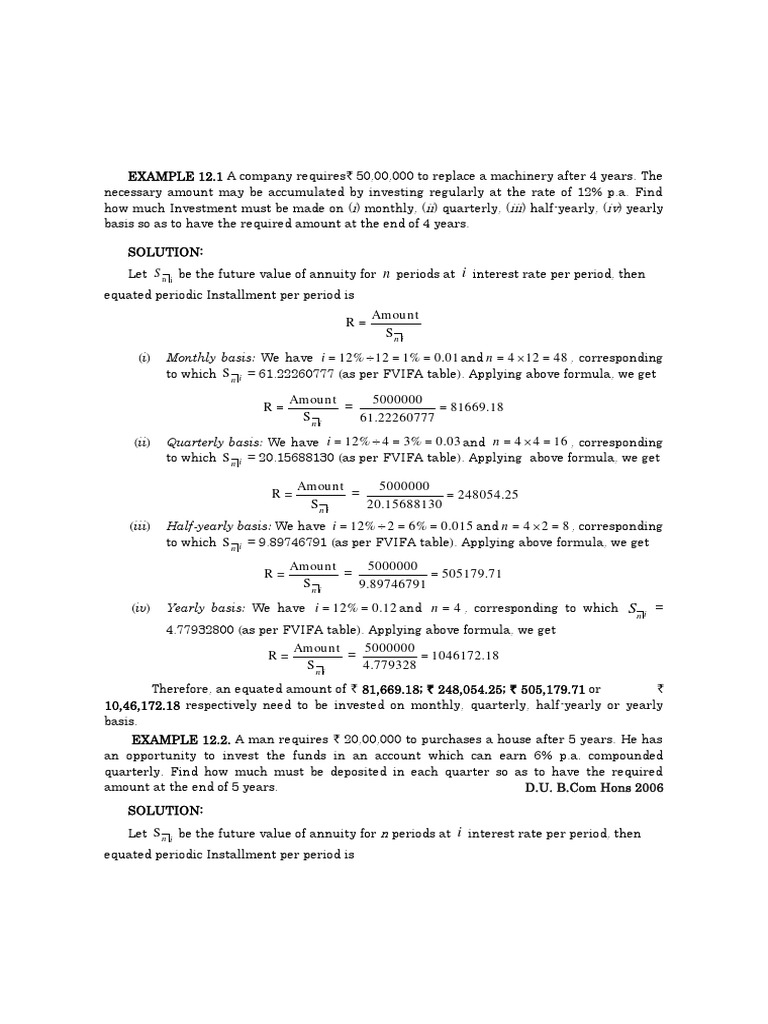 Mathematics of Finance | PDF | Present Value | Interest