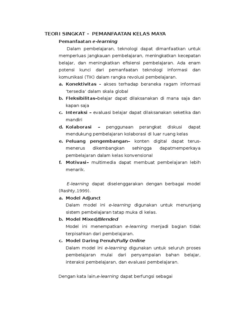 1 Teori Singkat - Pemanfaatan Kelas Maya | PDF | Komputer