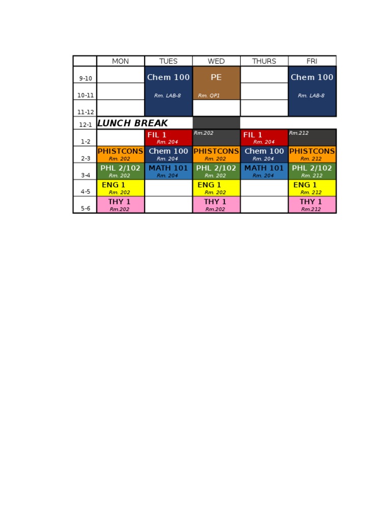 1st Year (1st Sem) SCHEDULE | PDF