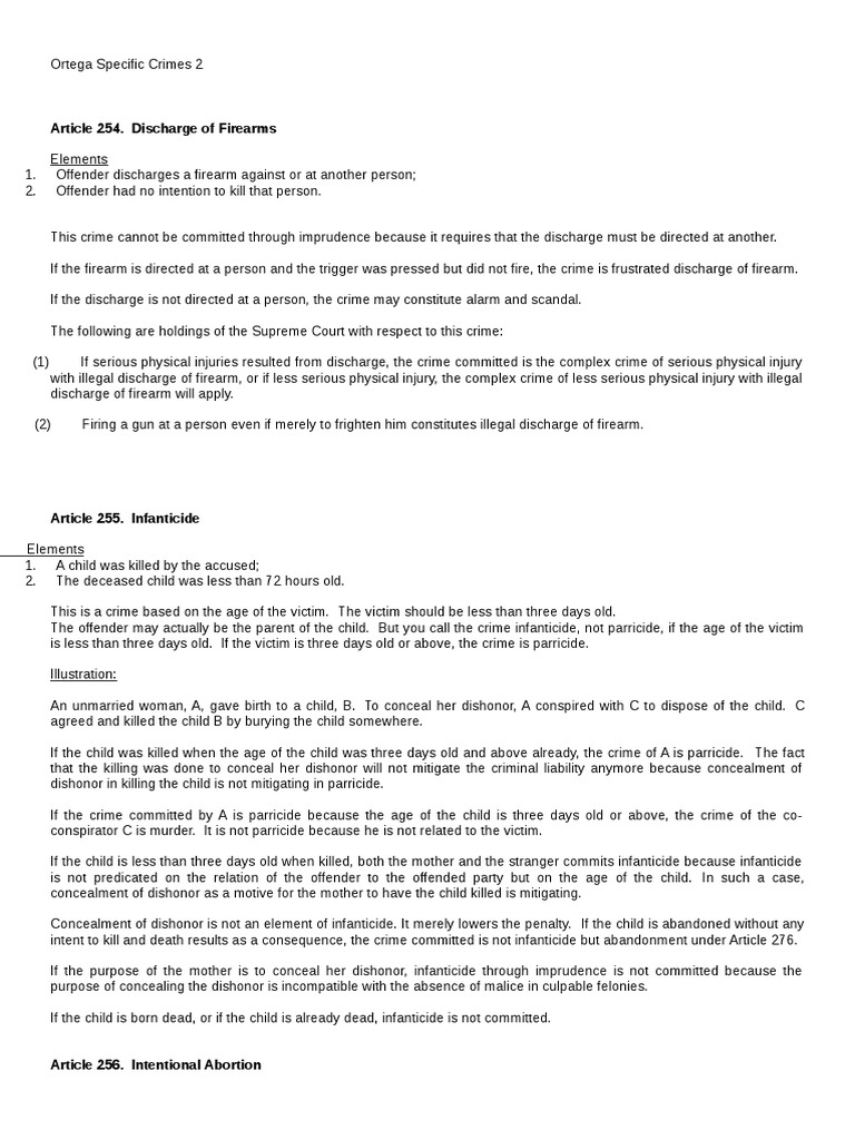Article 254. Discharge of Firearms | PDF | Rape | Sexual Assault