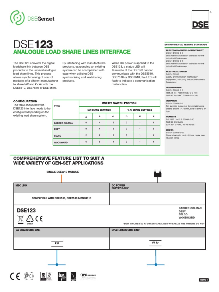 Analogue Load Share Lines Interface: Genset | PDF | Electromagnetic Compatibility | Light ...