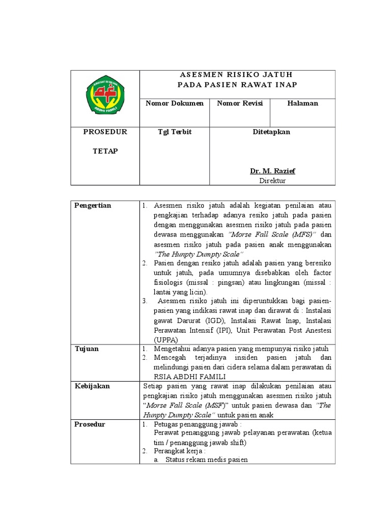 Asesmen Risiko Jatuh | PDF