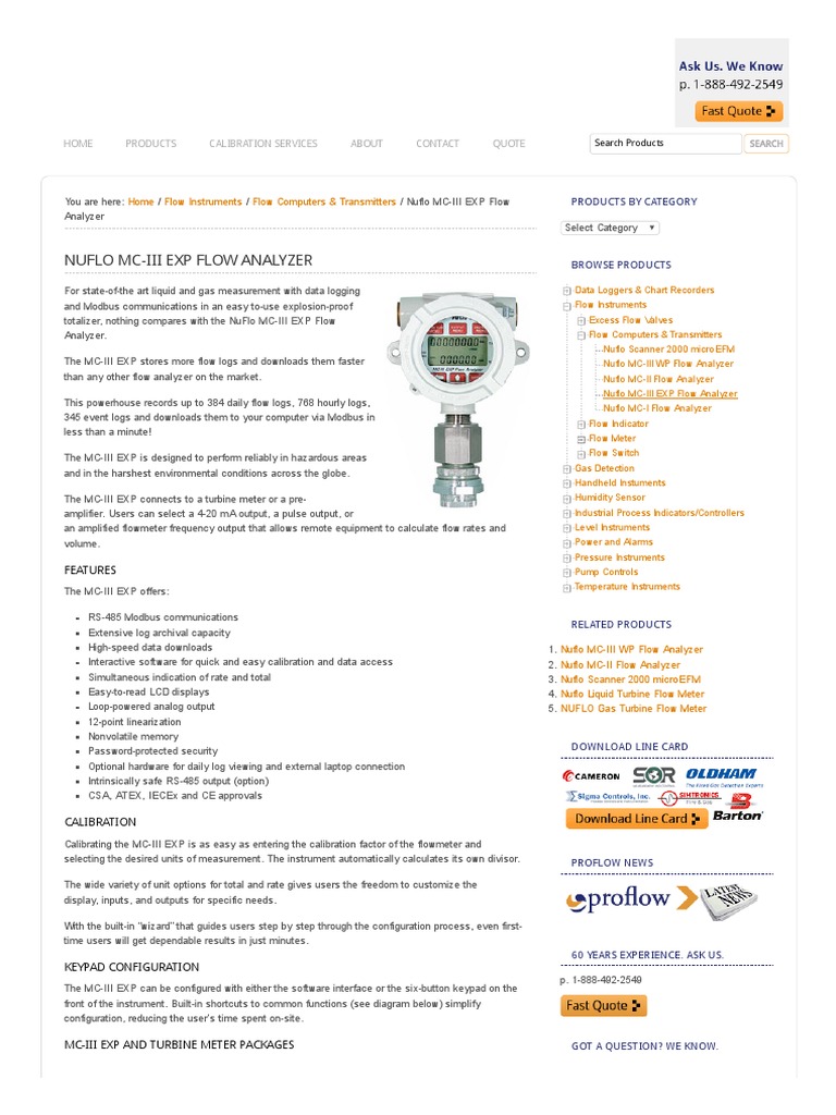 Nuflo MC-III EXP Flow Analyzer — Proflow Systems | Flow Measurement ...