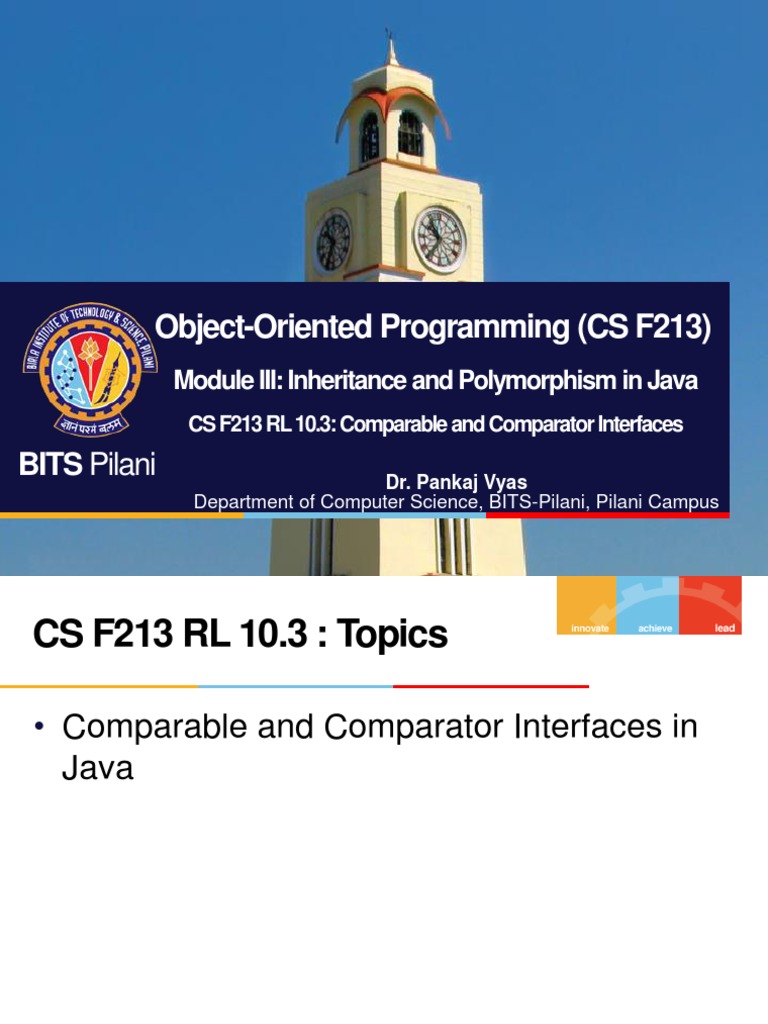 Object-Oriented Programming (CS F213) : BITS Pilani | PDF | Method ...