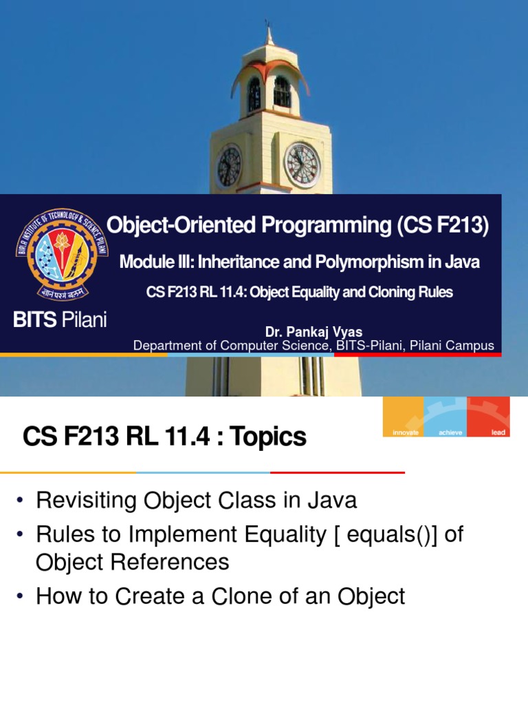 Object-Oriented Programming (CS F213) : BITS Pilani | PDF | Method (Computer Programming ...