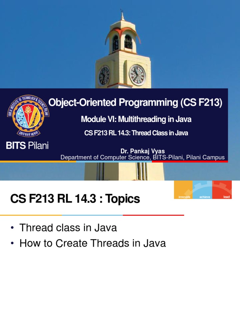 Object Oriented Programming Cs F213 Bits Pilani Pdf Method Computer Programming 