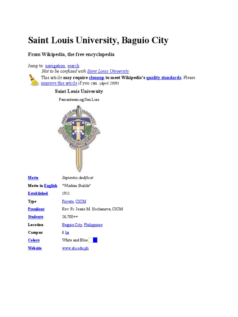 SLU Baguio: A Premier Learning Hub | PDF