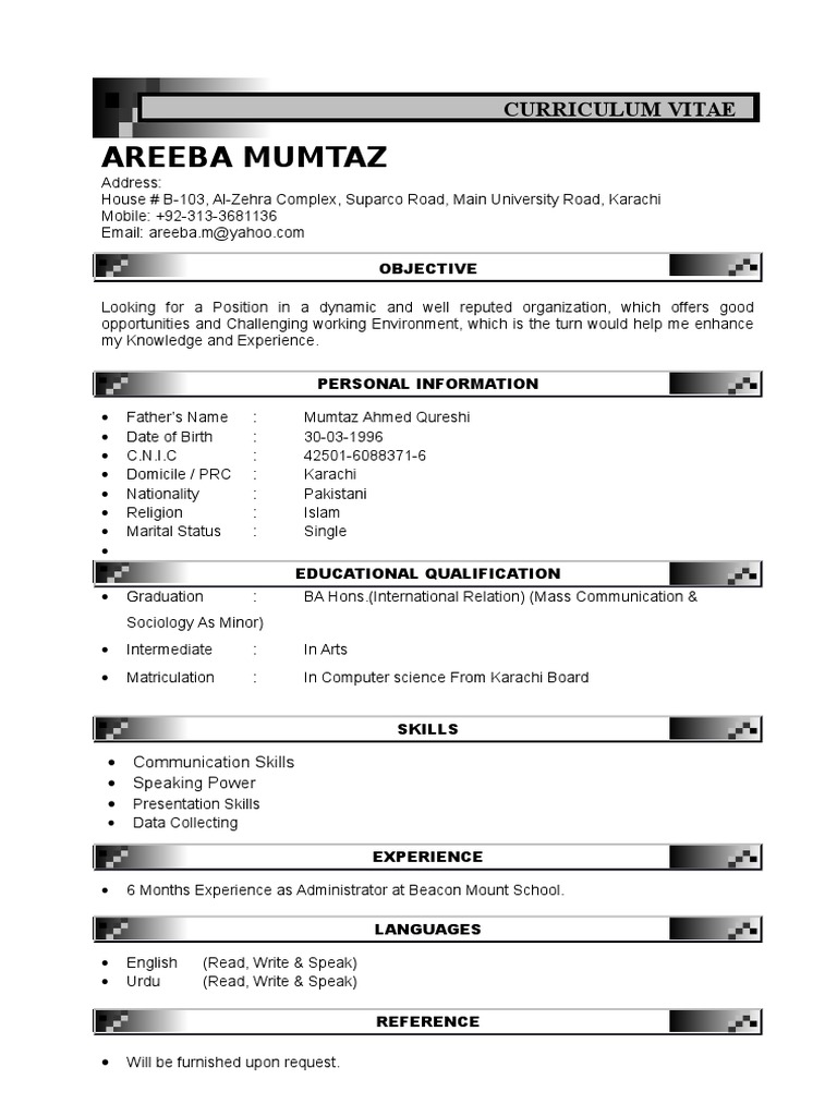 Areeba CV | PDF