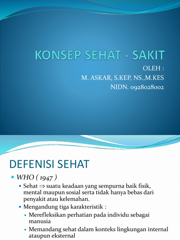 Konsep Sehat - Sakit | PDF