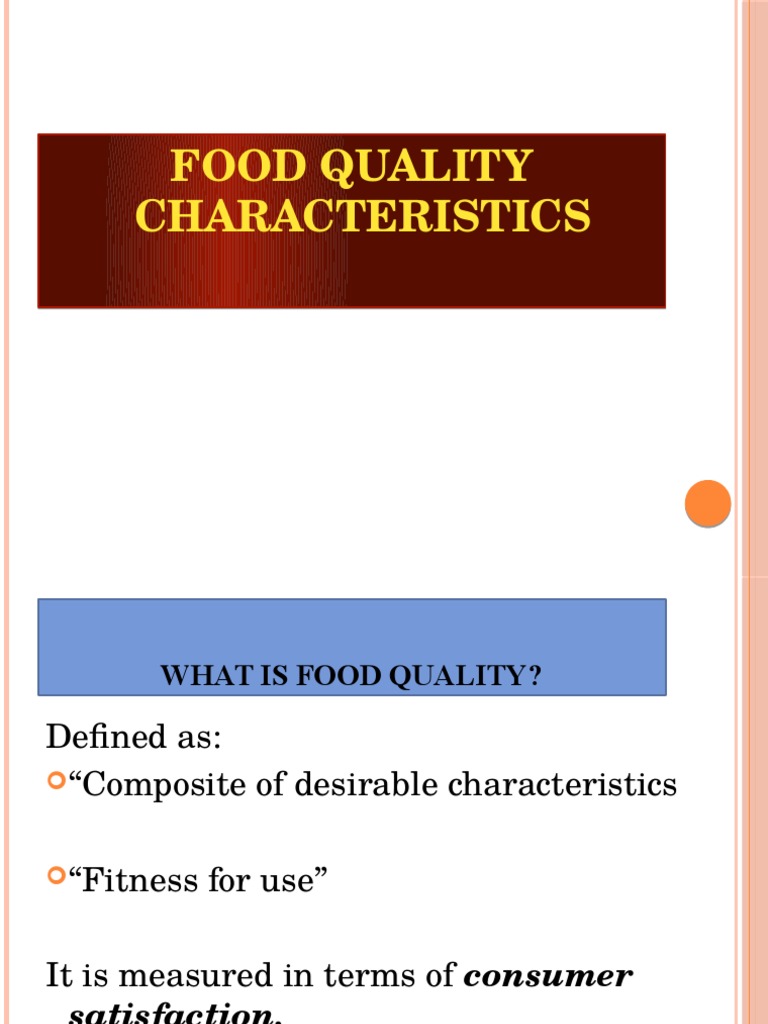 Understanding Food Quality Characteristics | PDF | Flavor | Foods