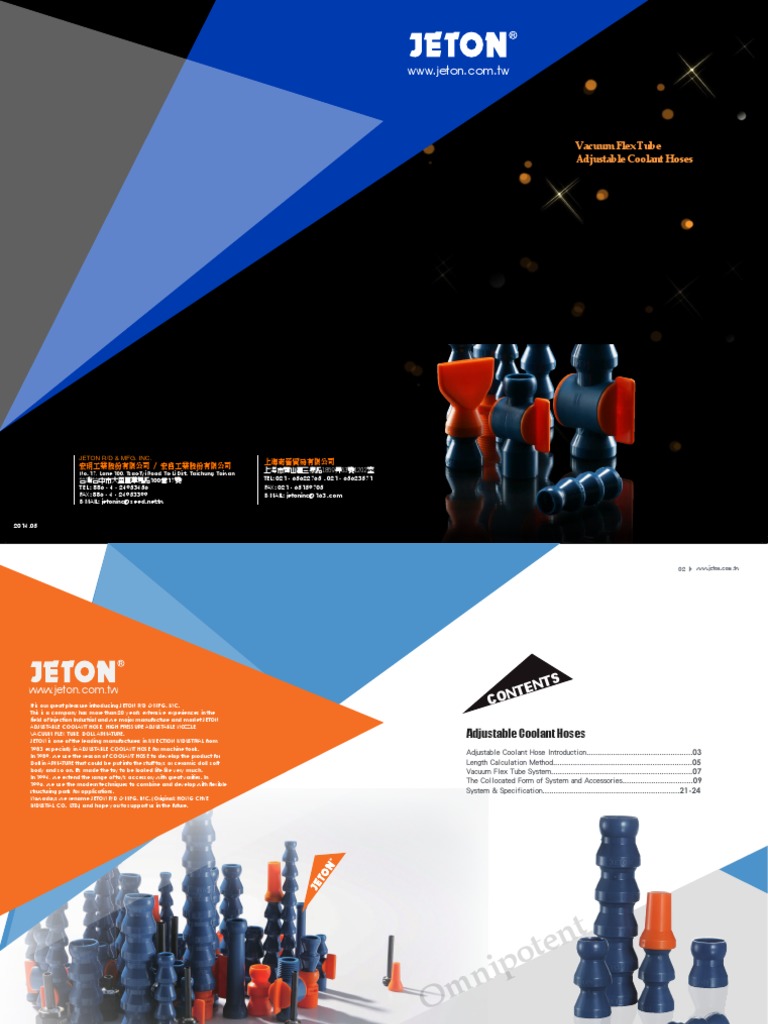 Jeton Vacuum Flex Tubes & Adjustable Coolant Hoses Catalogue | PDF ...