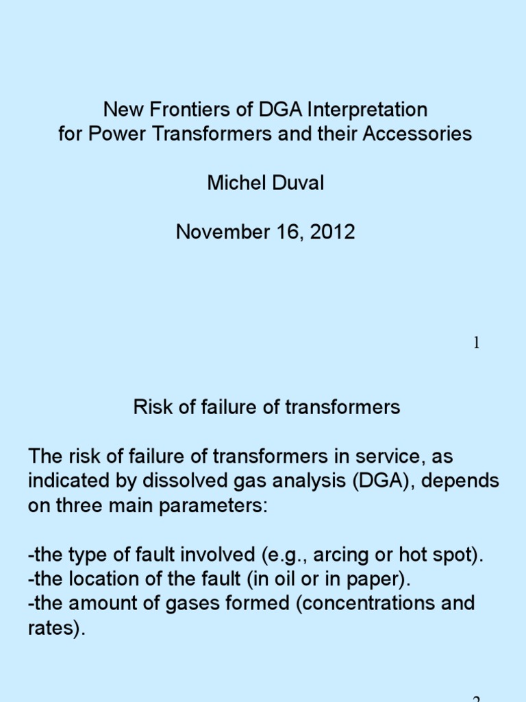 New Frontiers of DGA Interpretation For Power Transformers and Their ...
