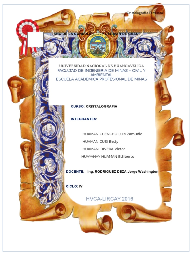 Características de la Proustita Mineral | PDF | Cristalografía | Minerales