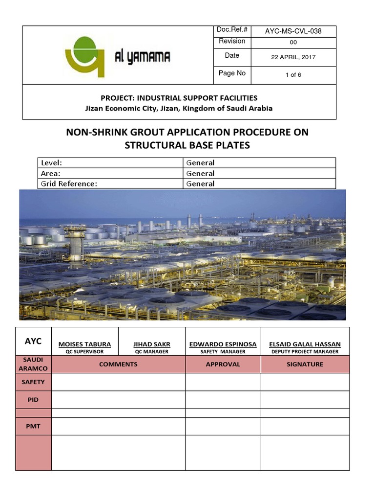 Non-shrink Grout Application Procedure | Epoxy | Concrete