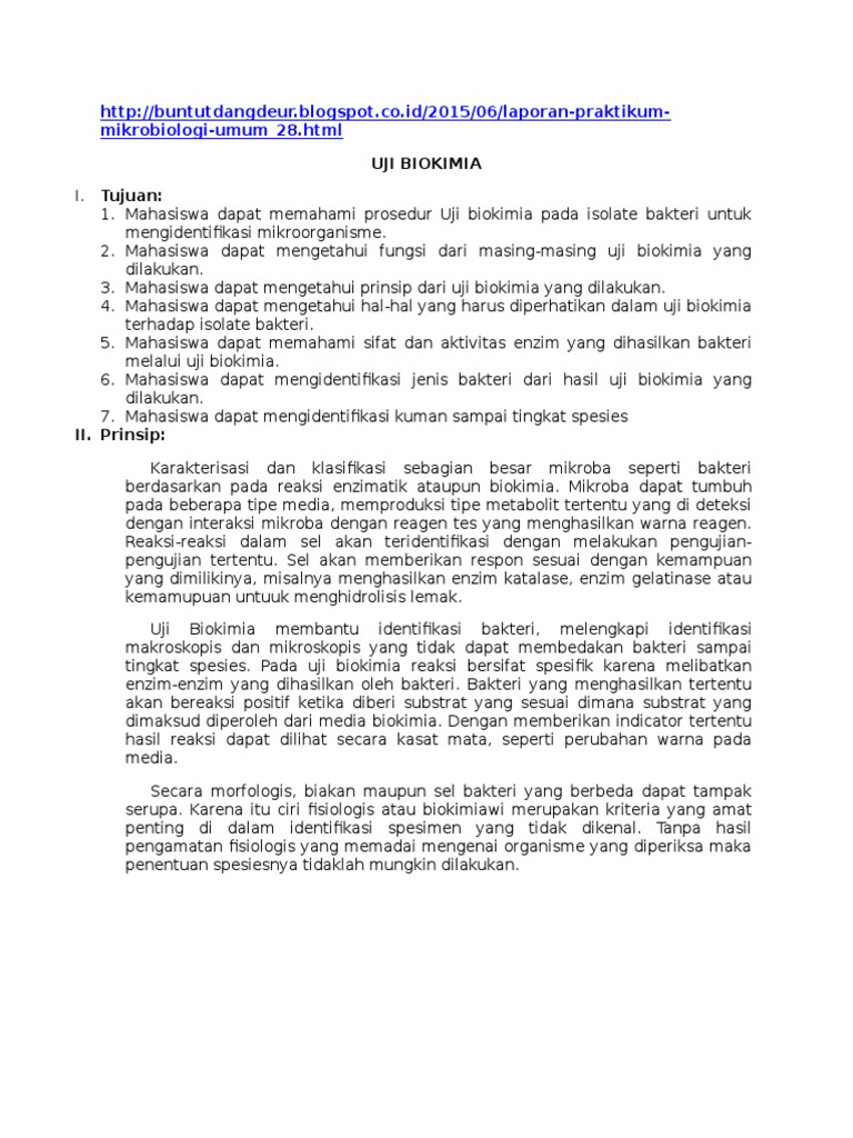 Uji Biokimia | PDF | Pengembangan Diri