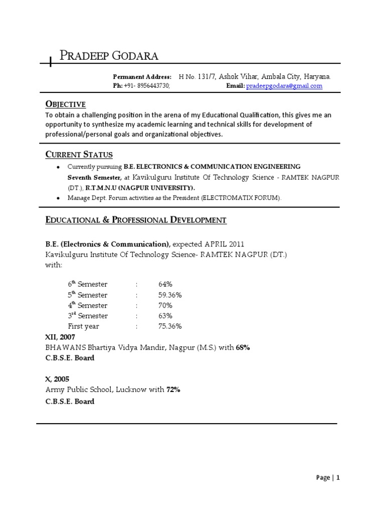 CV Pradeep Godara | PDF | Computing | Computer Science