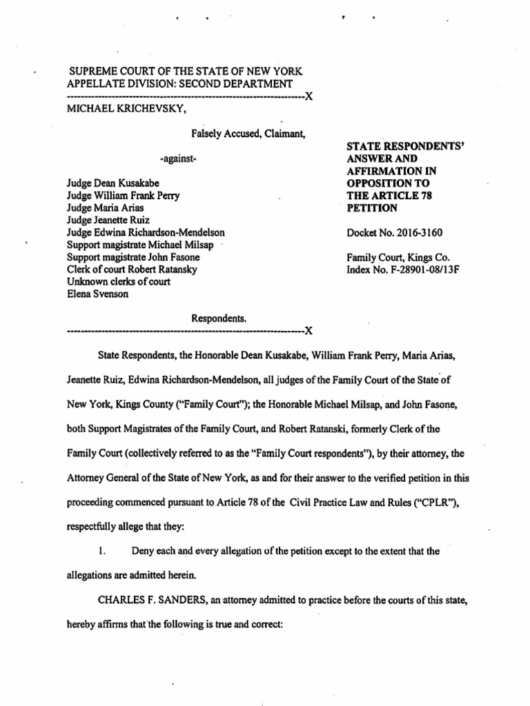 Answer Article 78 2017 - 03 - 28 - 23 - 07 - 40 | PDF | New York ...