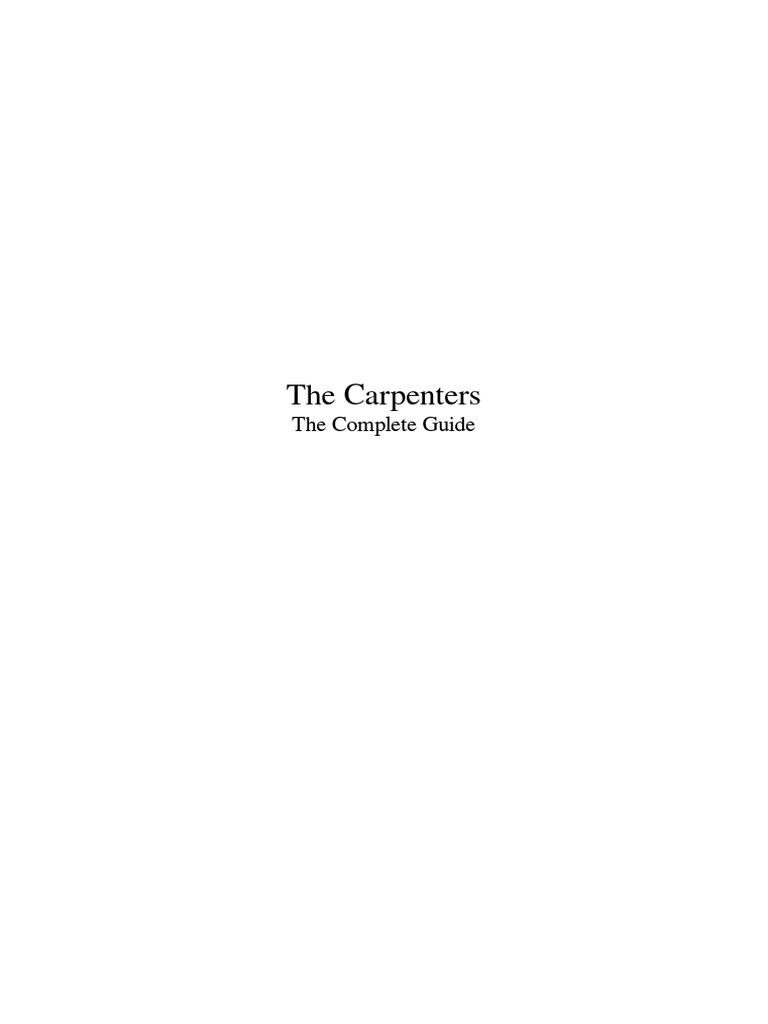 The Carpenters PDF | PDF | Recorded Music | Music Industry