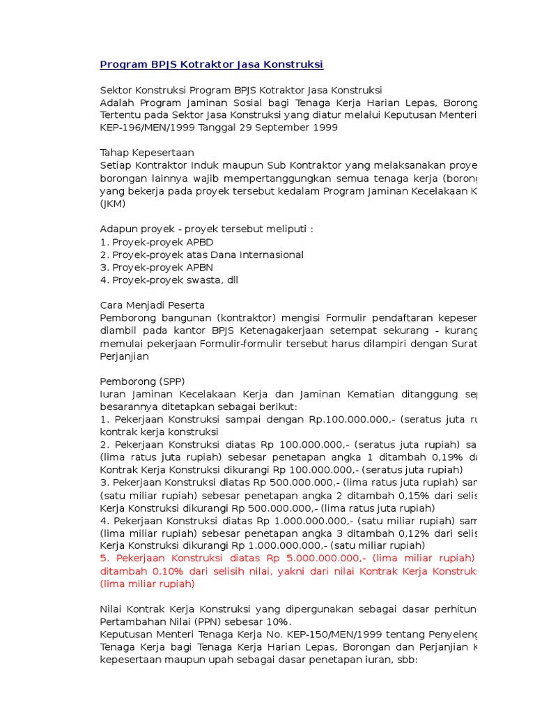 Contoh Perhitungan Biaya K3L | PDF