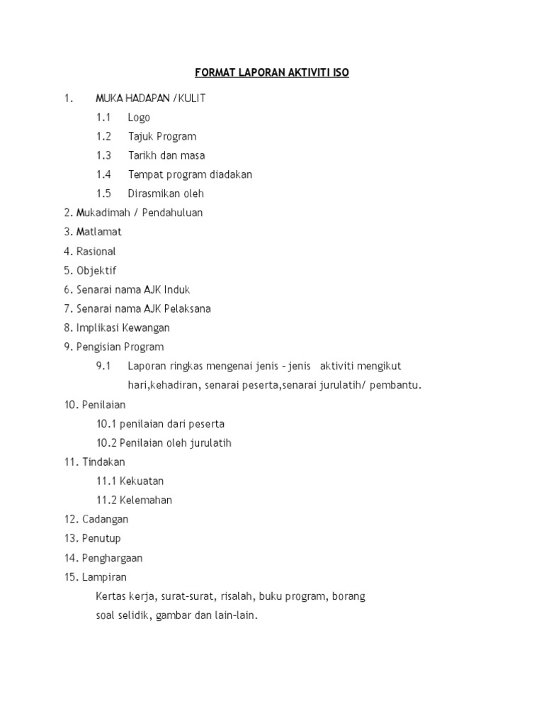 Format Laporan Program