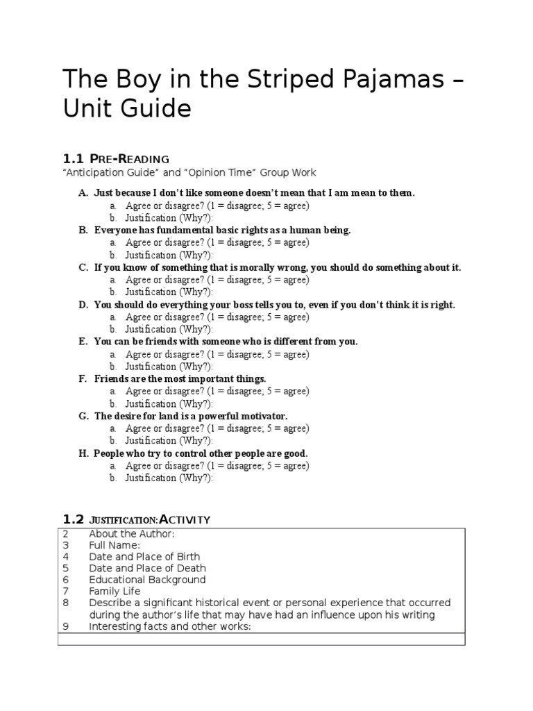 the boy in the striped pajamas unit plan | Narration | Forgiveness