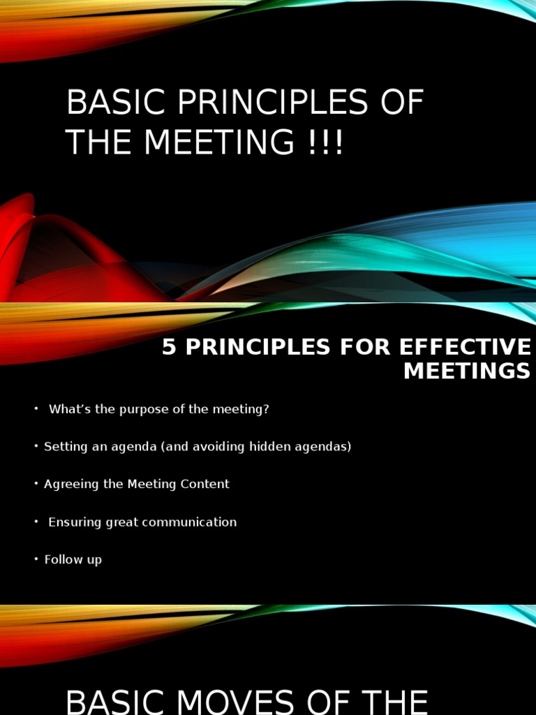 Basic Principles of The Meeting | PDF