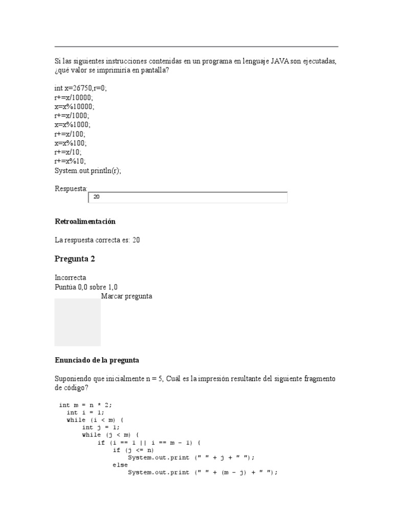 Quiz 2 Programacion Computadores Resuelto | PDF | Relación de recurrencia | Java (lenguaje de ...