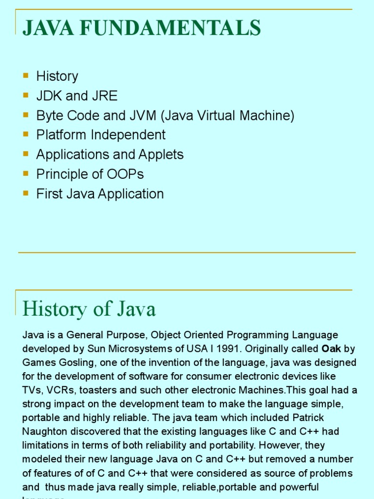 Core JAVA Slides | PDF | Java (Programming Language) | Programming