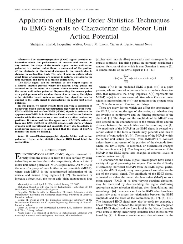 IEEE Bio | PDF | Electromyography | Spectral Density