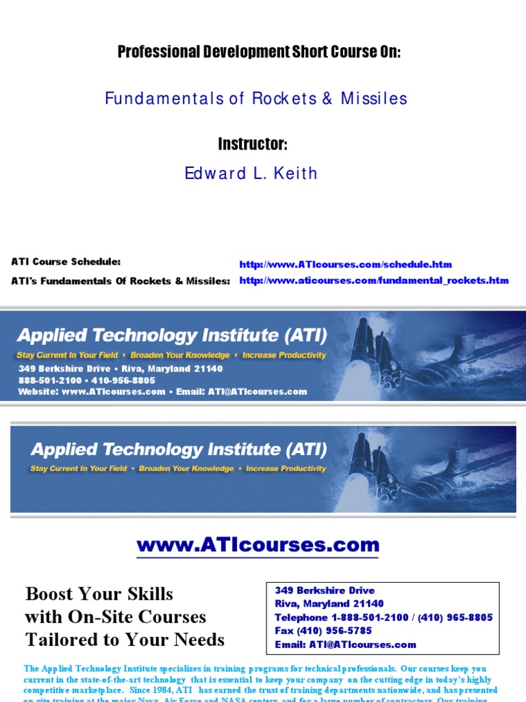 Fundamentals of Rockets & Missiles | PDF | Rocket Engine | Multistage Rocket