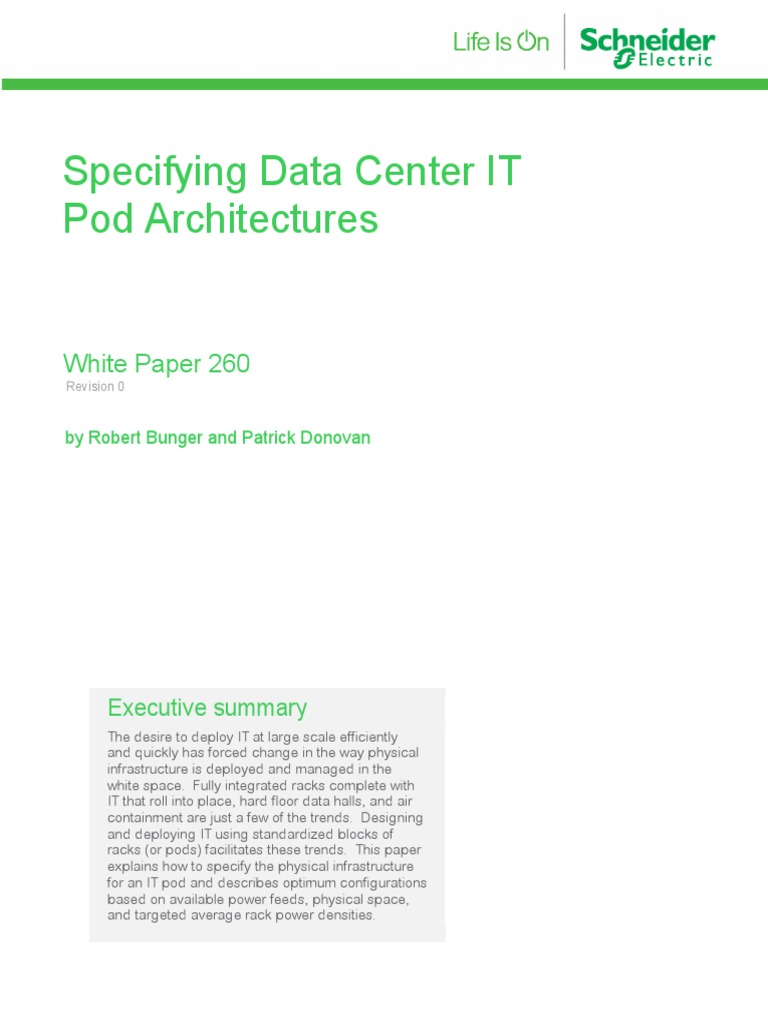 Specifying Data Center IT Pod Architectures: White Paper 260 | PDF ...